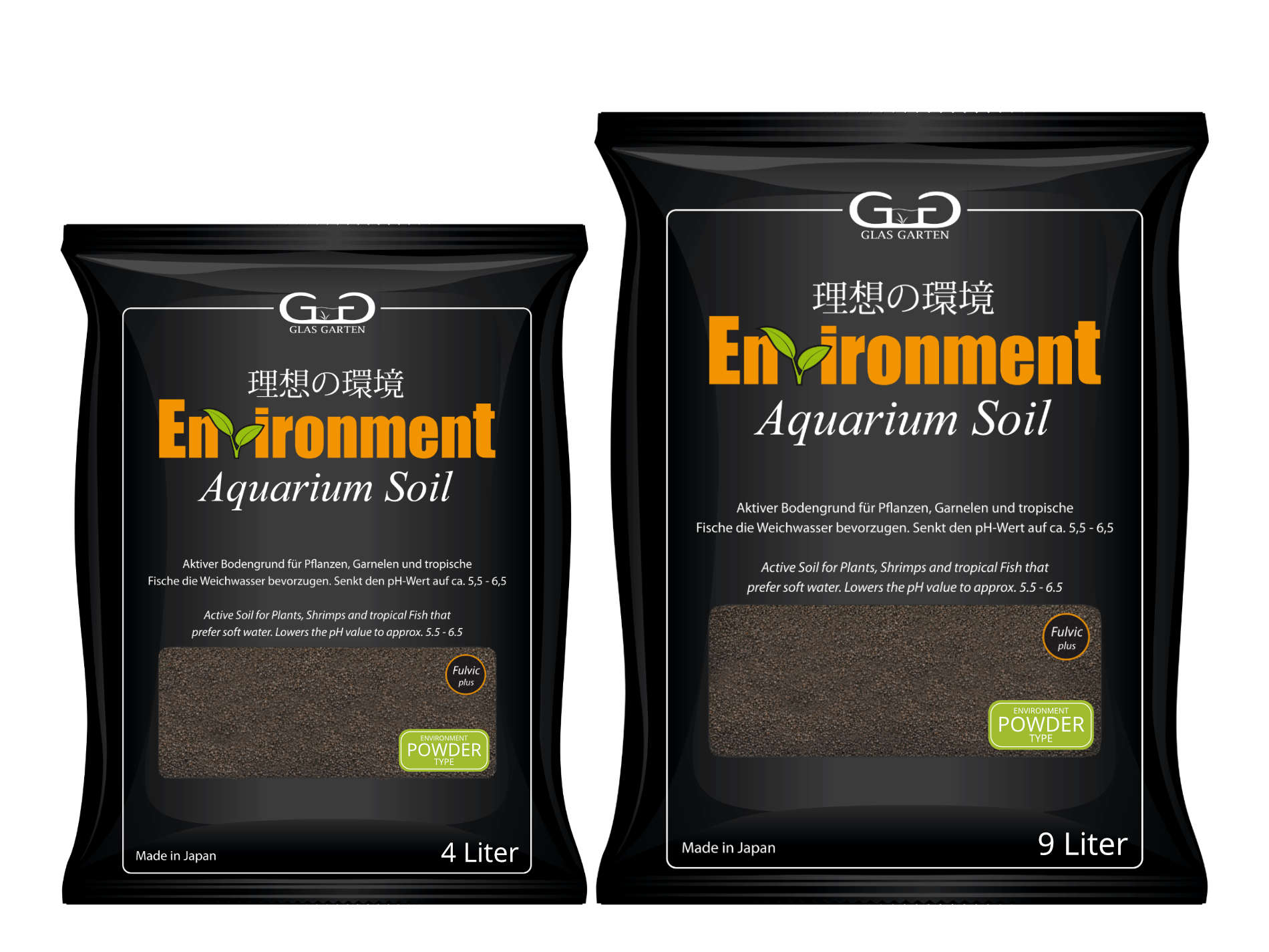 GlasGarten Environment Aquarium Soil Powder, 1-2 mm | GARNELENHAUS